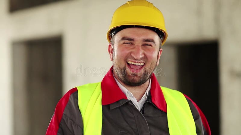Funny Builder on Construction Site Stock Footage - Video of ...