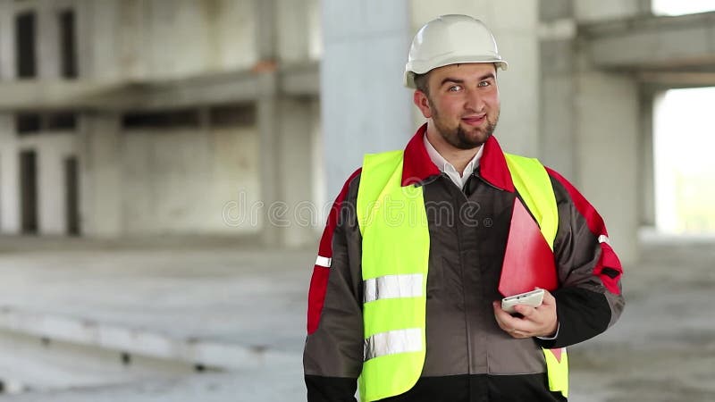 Funny Builder on Construction Site Stock Video - Video of jester ...