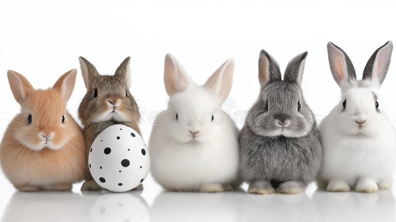 Funny Bunny Easter Eggs Over White Stock Photo - Image of character ...