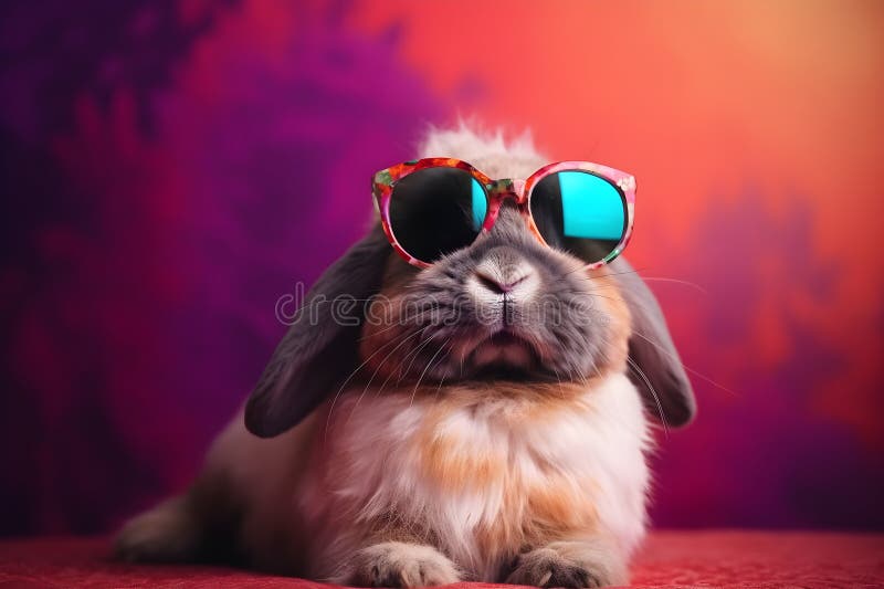 Funny Bunny Wearing Glasses Stock Illustrations – 271 Funny Bunny ...