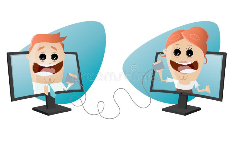 Funny Business Characters with Connection Stock Vector - Illustration ...