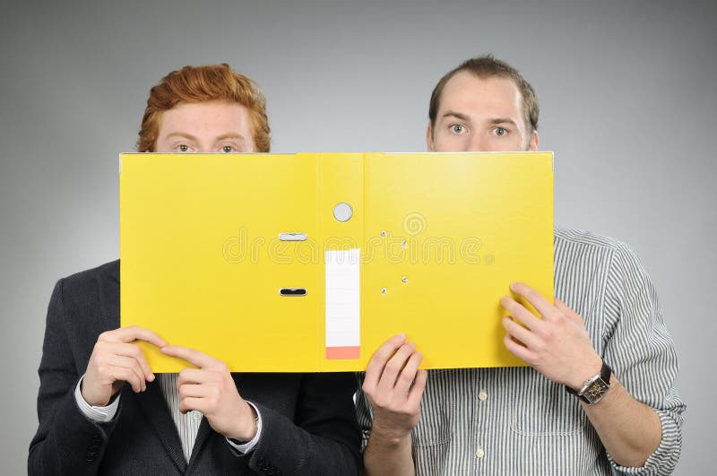 Funny Business People Posing Stock Image - Image of people, papers ...