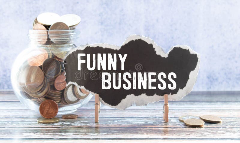 FUNNY BUSINESS Text on Note Paper, Business Concept. Stock Photo ...