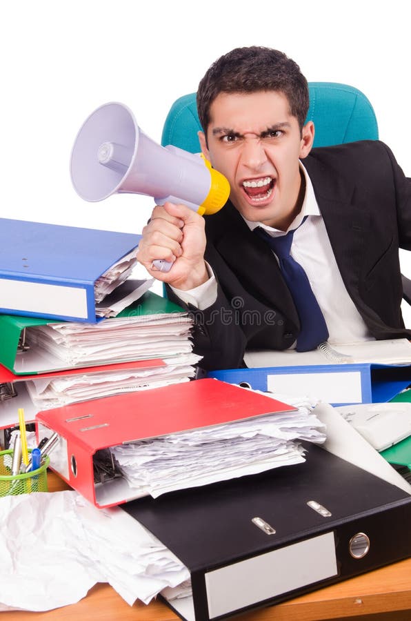 The Funny Businessman Busy with His Deliverables Stock Image - Image of ...