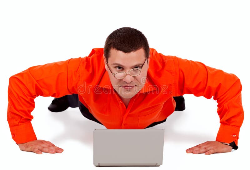 Funny Businessman Photographing Himself in the Toilet. Stock Photo ...