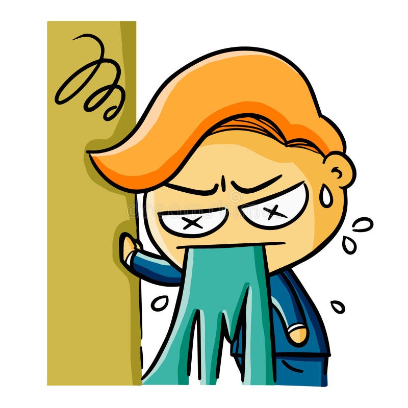 Funny Businessman Getting Headache and Sick Stock Vector - Illustration ...