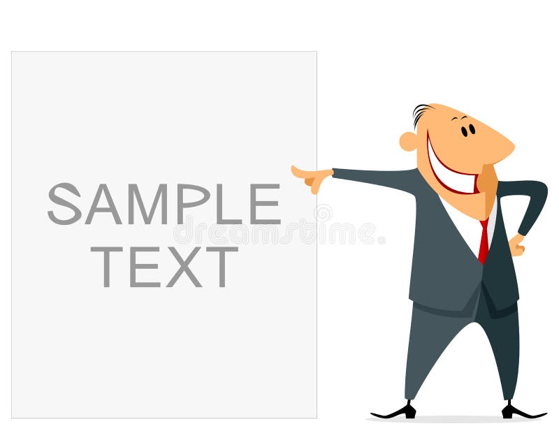 Funny businessman pointing stock vector. Illustration of suit - 73537183