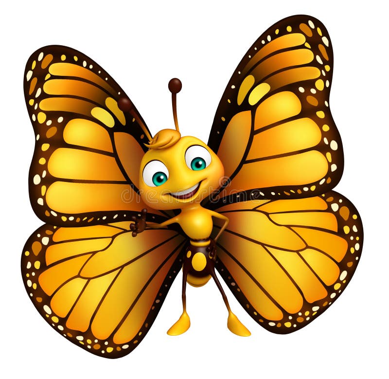 Cute Butterfly Cartoon Character with Display Board Stock Illustration ...