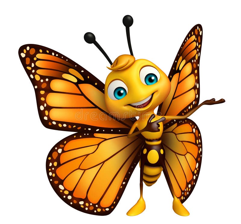 Funny Butterfly Cartoon Character Stock Illustration - Illustration of ...