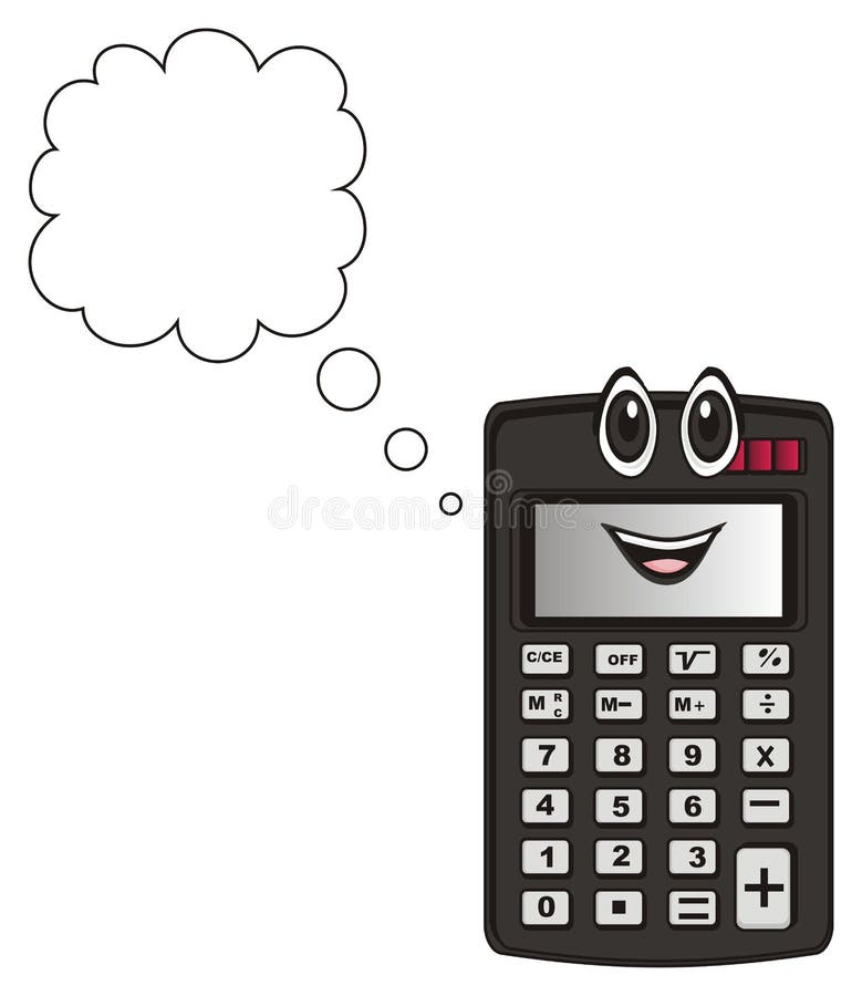 Happy calculator with sign stock illustration. Illustration of work ...