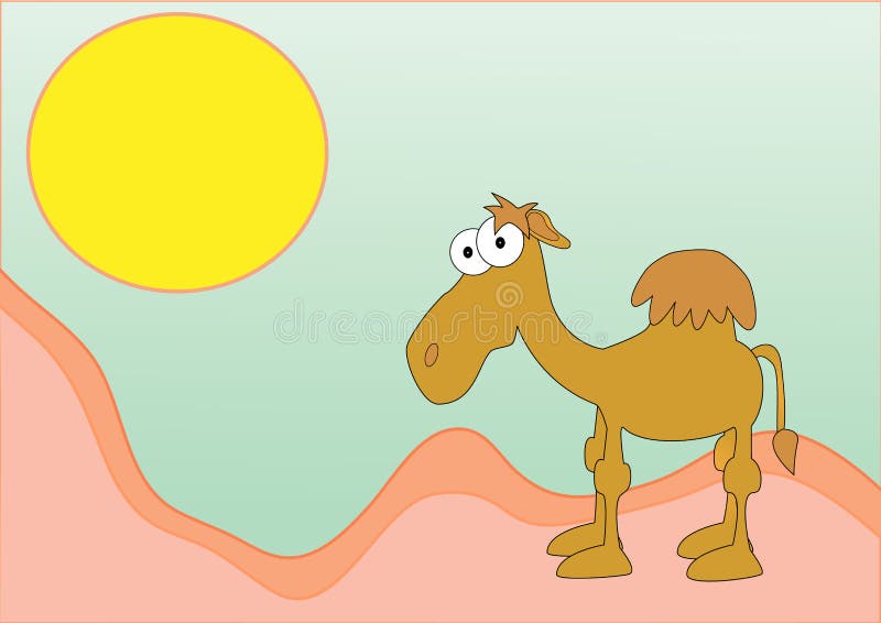 Funny camel in the desert stock vector. Illustration of tunisia - 19858961