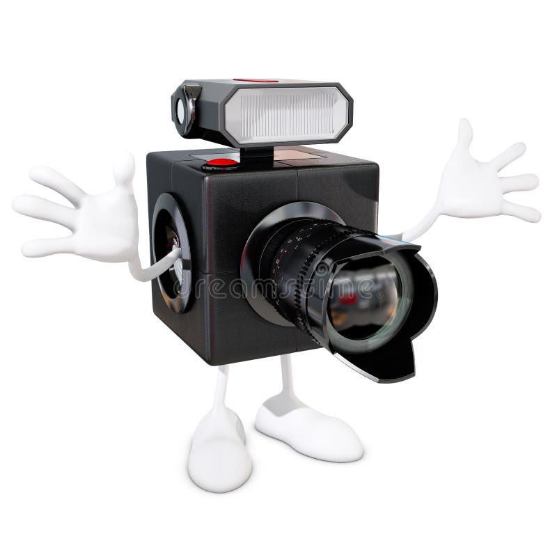 Funny Cat in a Cap and with a Camera. Vector Illustration. Print for ...