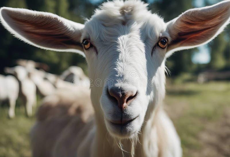 Funny Camera Look Goat Acts Stock Illustration - Illustration of moslem ...