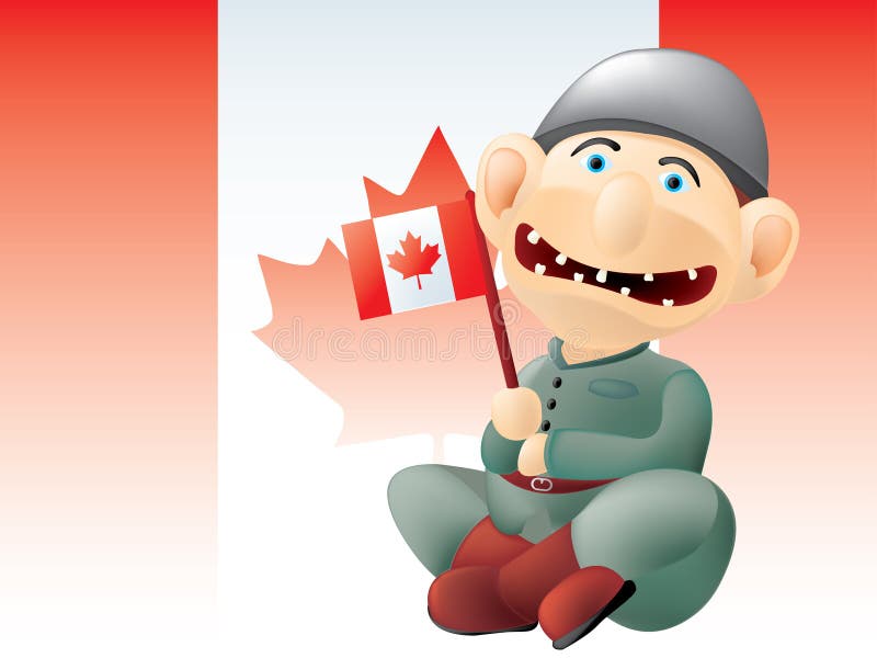 Canadian Soldier Saluting Cartoon