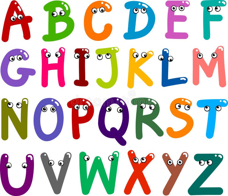 Capital Letters Alphabet Cartoon Illustration Stock Vector ...