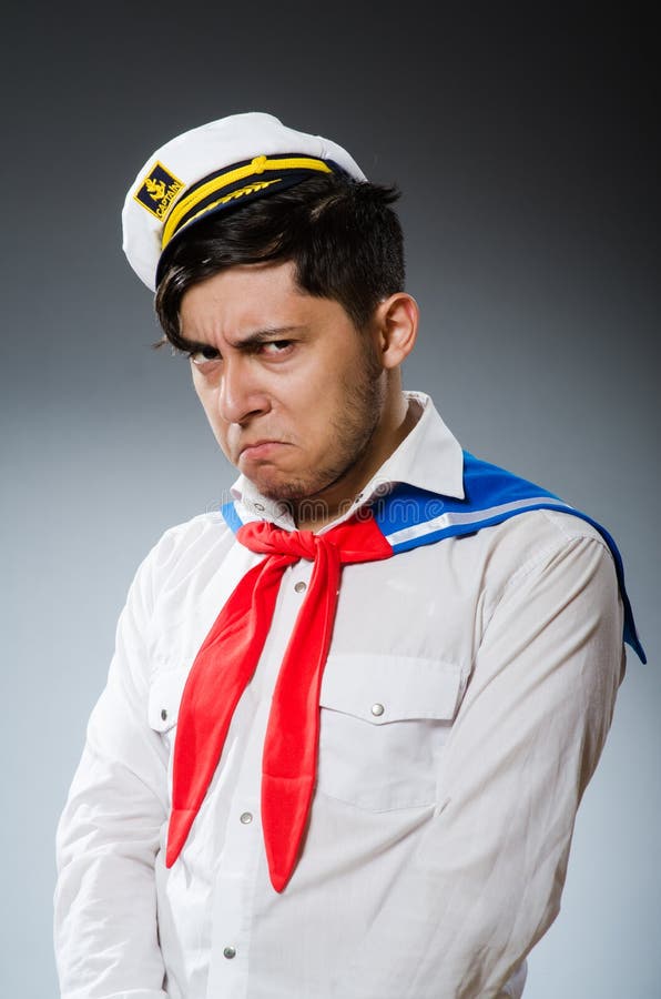 Funny captain sailor stock photo. Image of portrait, irate - 44324820