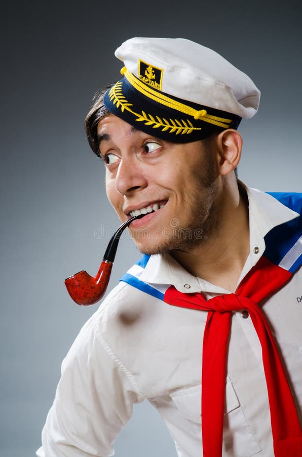Funny captain sailor stock image. Image of humor, smoke - 45059331