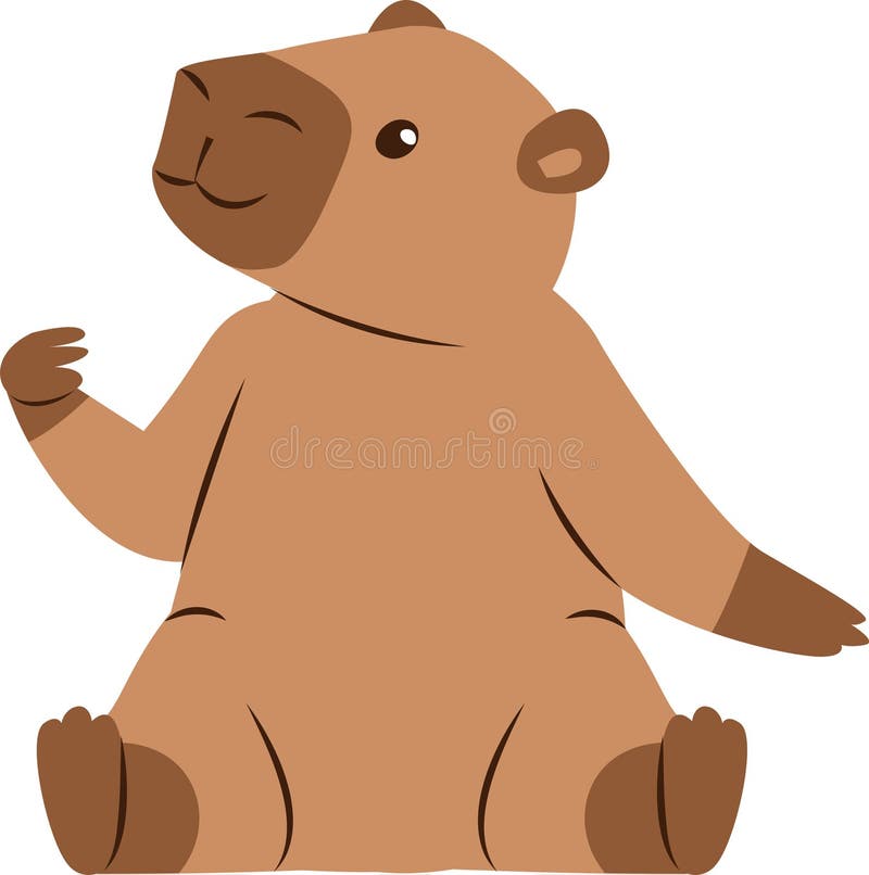 Funny Capybara Sitting stock vector. Illustration of cartoon - 360808472