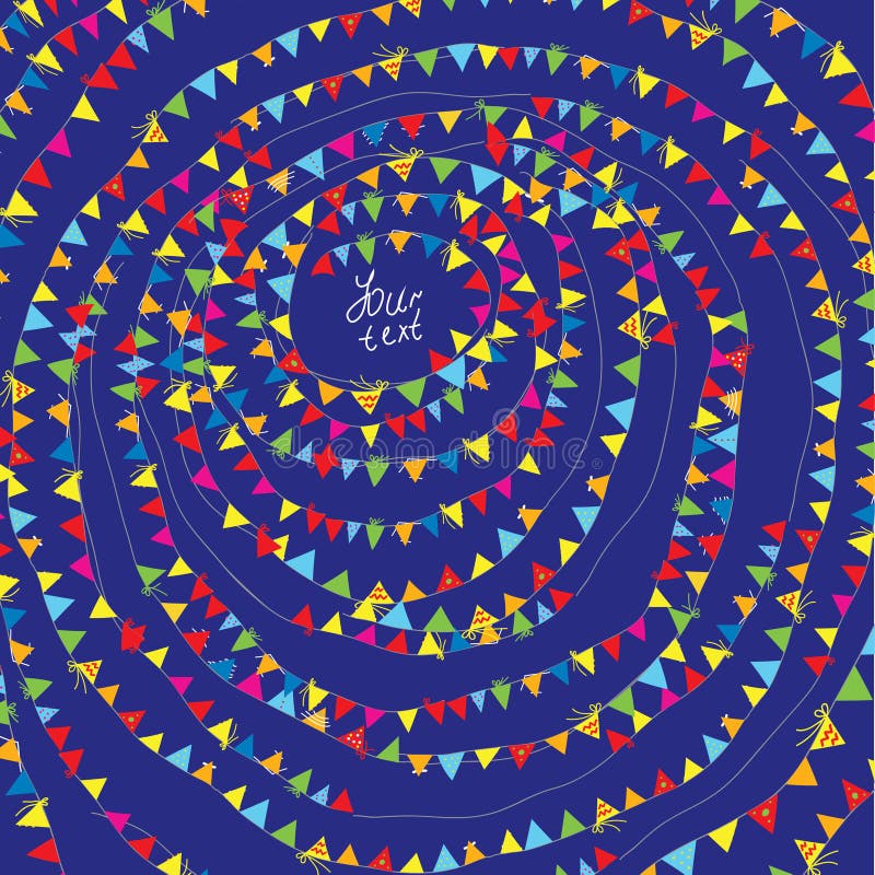 Funny Card with Bunting Flags for Celebration Stock Vector ...