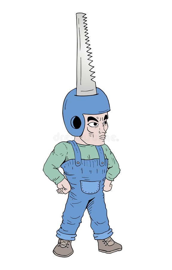 Funny Carpenter Worker Draw Stock Vector - Illustration of funny ...