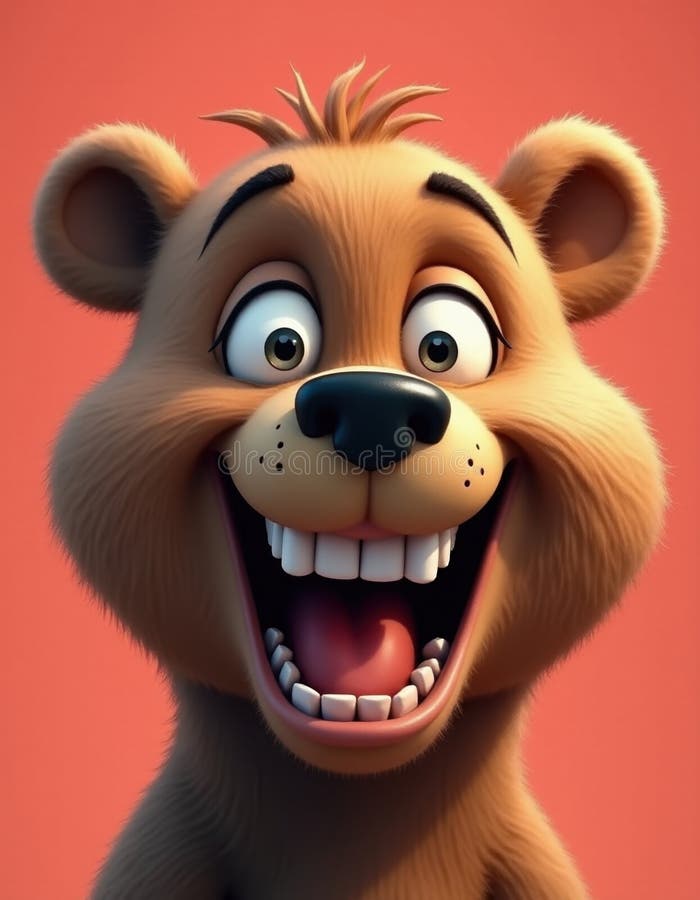 Funny Cartoon Bear with Big Grin Stock Illustration - Illustration of ...