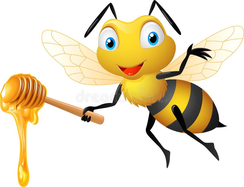 Funny cartoon bee stock illustration. Illustration of cheerful - 43832135