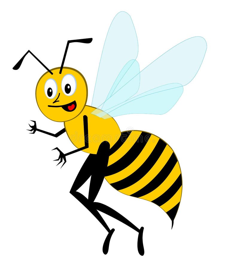 Cartoon bee stock vector. Illustration of clipart, pollen - 6593864