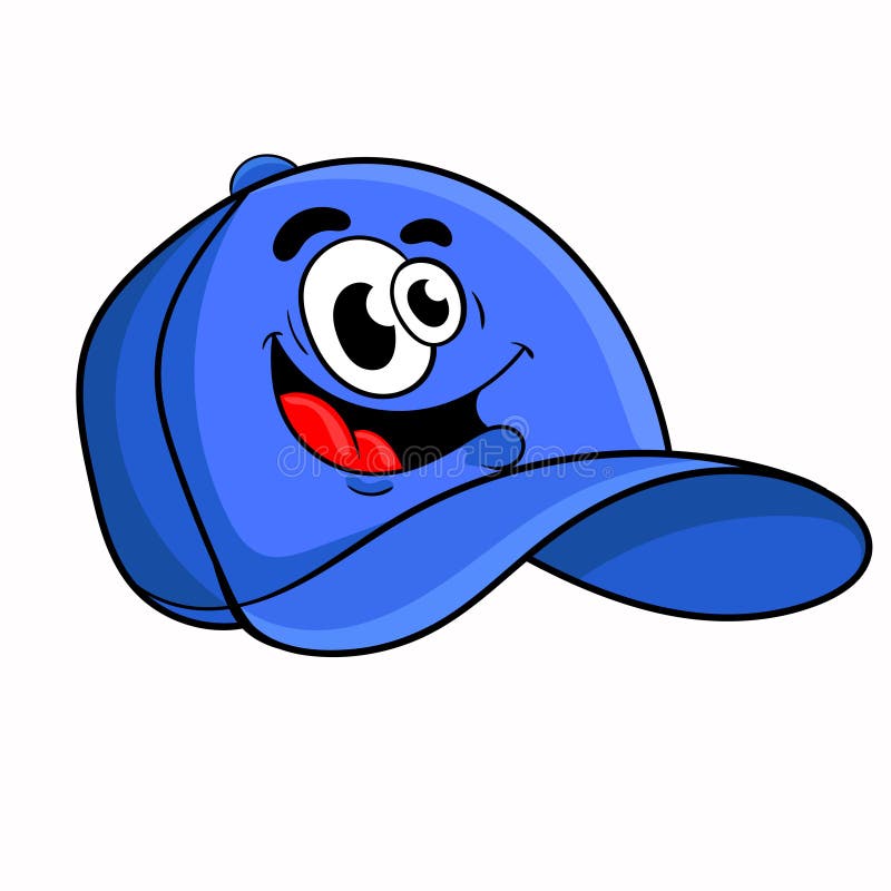 Funny Cartoon Blue Cap . the Design of the Character. Vector ...