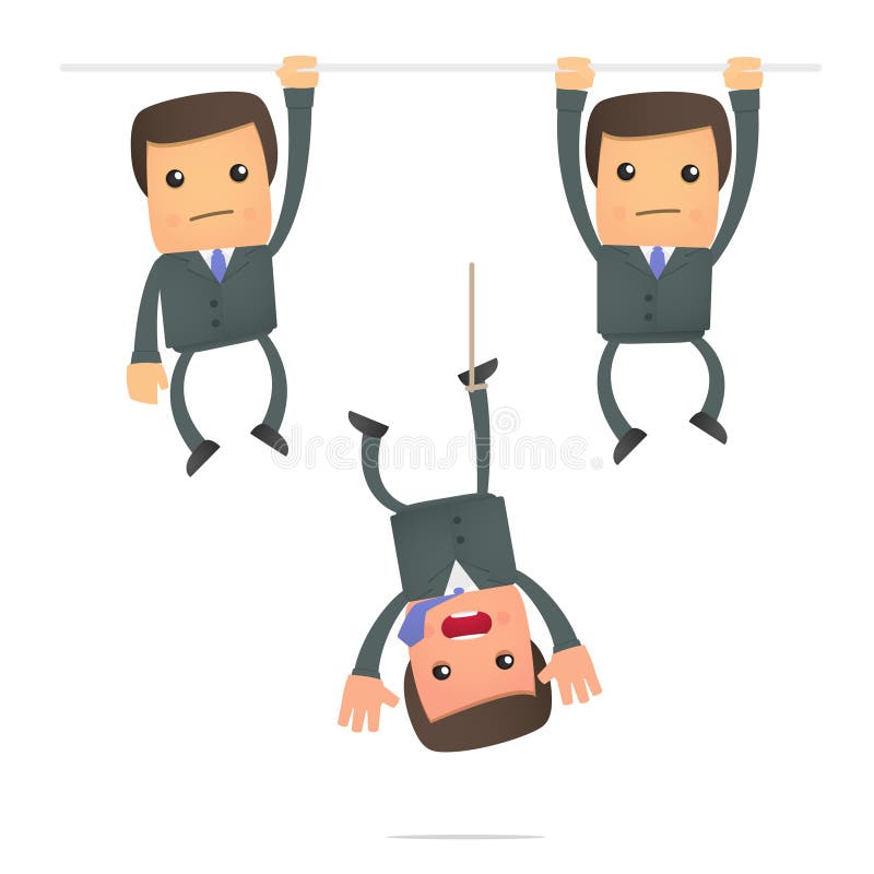 Funny Cartoon Businessman Hanging Stock Vector - Illustration of ...