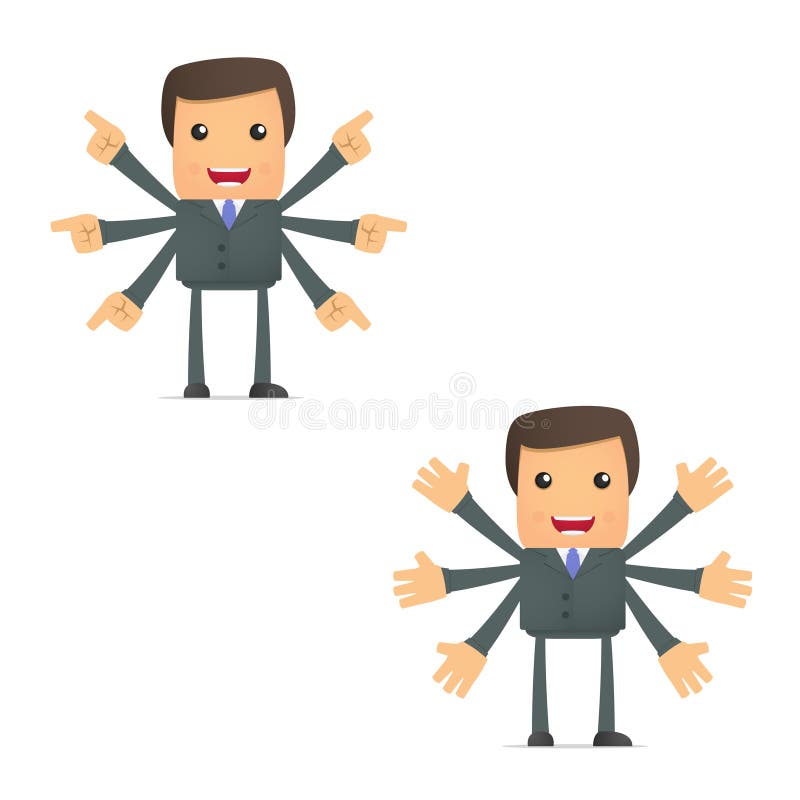 Funny Cartoon Businessman Makes a Choice Stock Vector - Illustration of ...