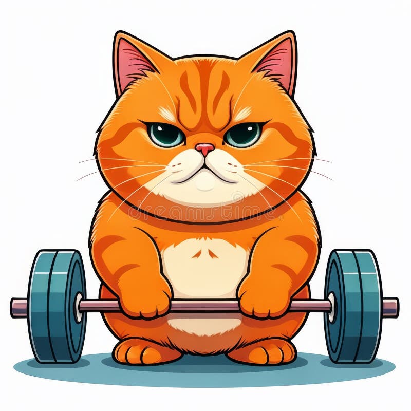 Bodybuilding Cat Vector Illustration Stock Vector - Illustration of ...