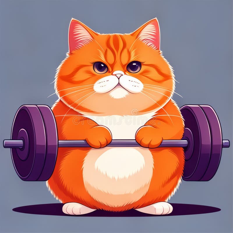 Bodybuilding Cat Vector Illustration Stock Vector - Illustration of ...