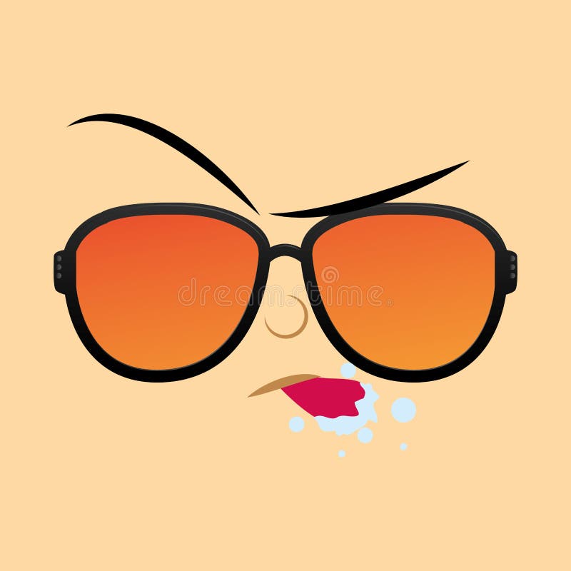 Funny Cartoon Character Face Illustration Editable Stock Vector ...