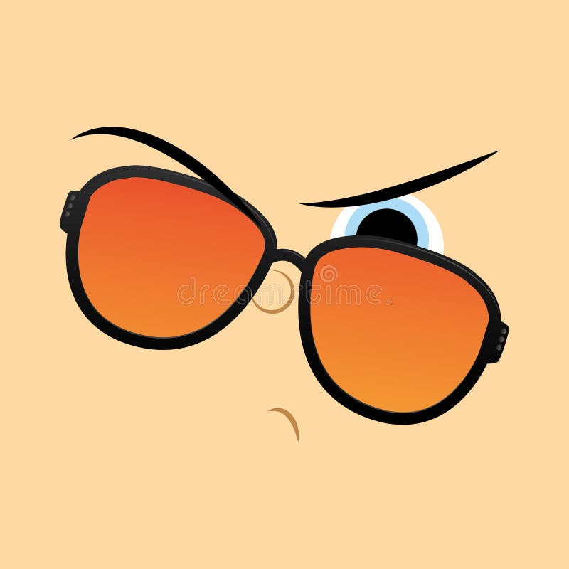 Funny Cartoon Character Face Illustration Editable Stock Vector ...