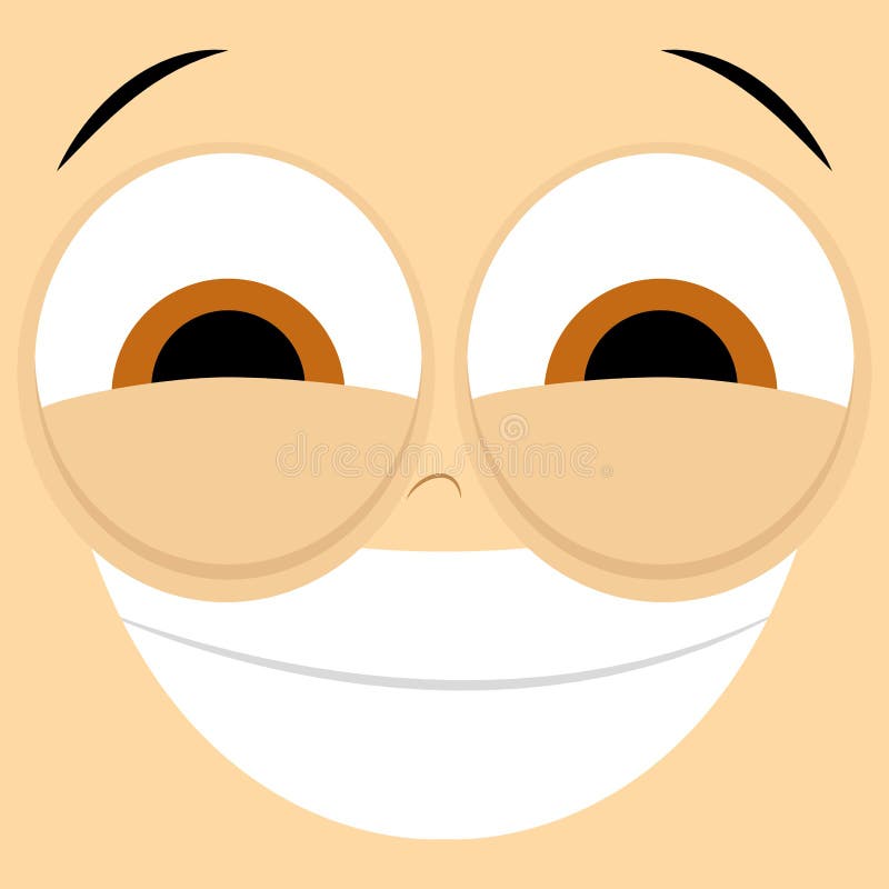 Funny Cartoon Character Face Illustration Editable Stock Vector ...