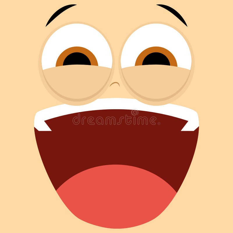 Funny Cartoon Character Face Illustration Editable Stock Vector ...