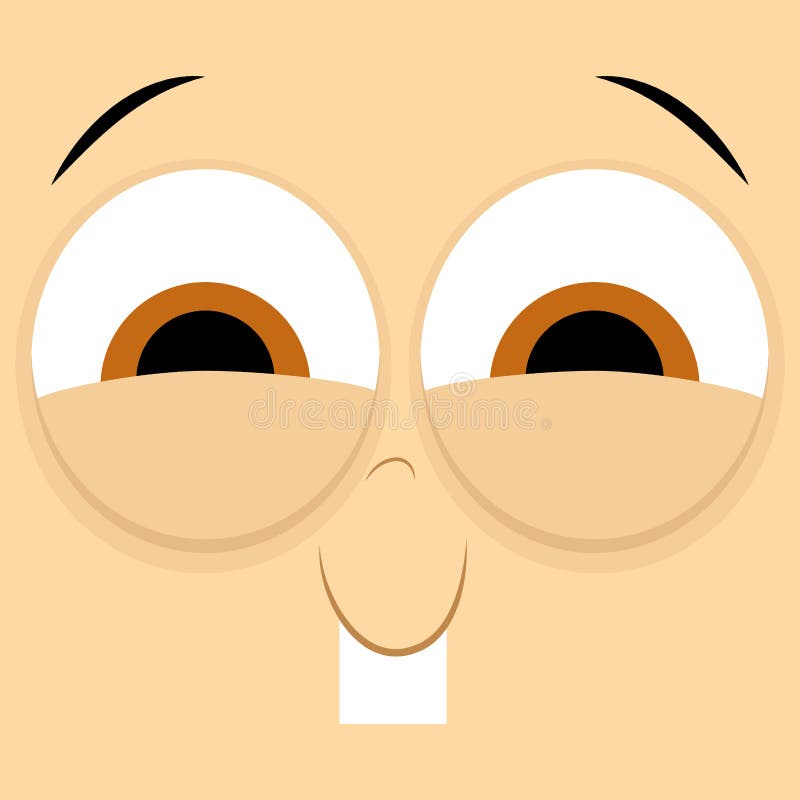 Kawaii Funny Muzzle with Pink Cheeks and Big Eyes Cute Cartoon Face on ...