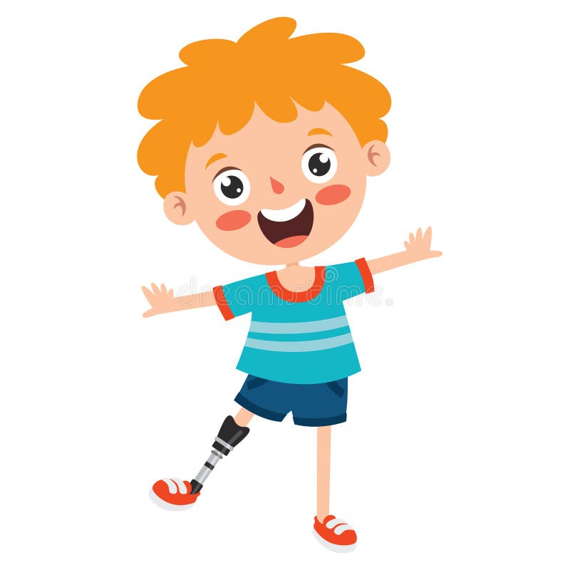 Funny Cartoon Character Using Prosthesis Stock Vector - Illustration of ...