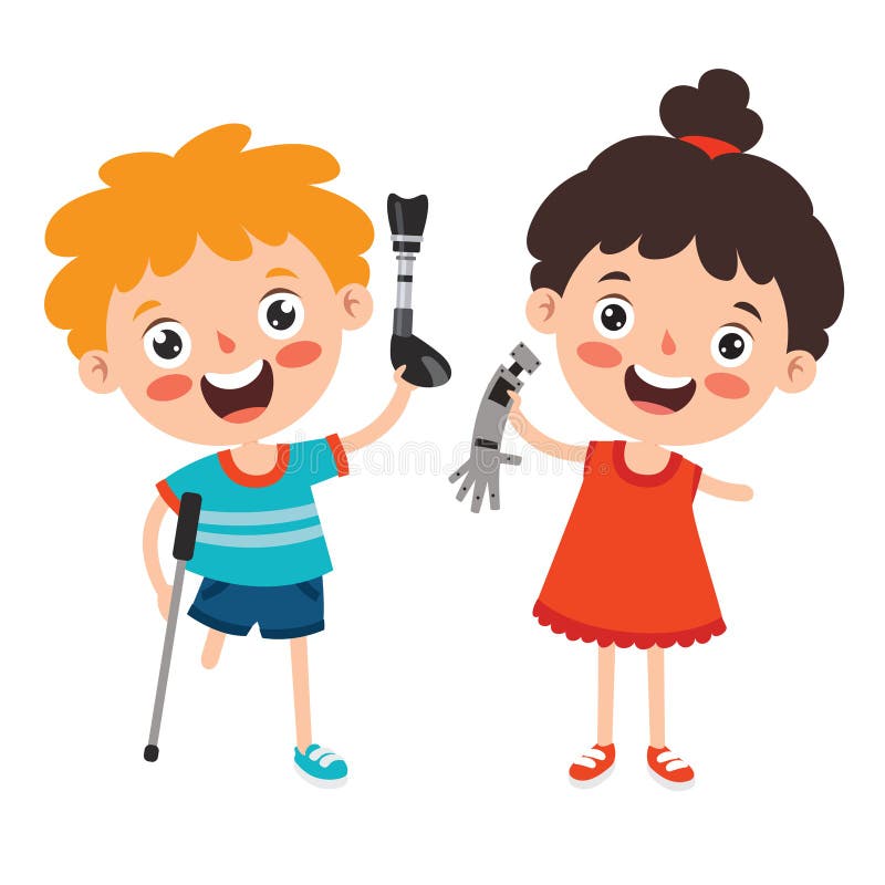 Funny Cartoon Character Using Prosthesis Stock Vector - Illustration of ...