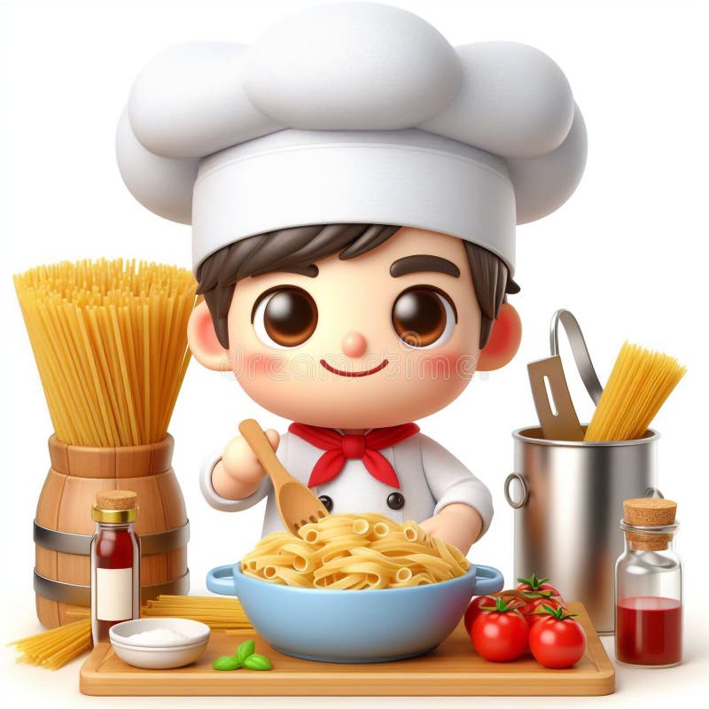 Funny Cartoon of Chef Cooking Stock Illustration - Illustration of ...