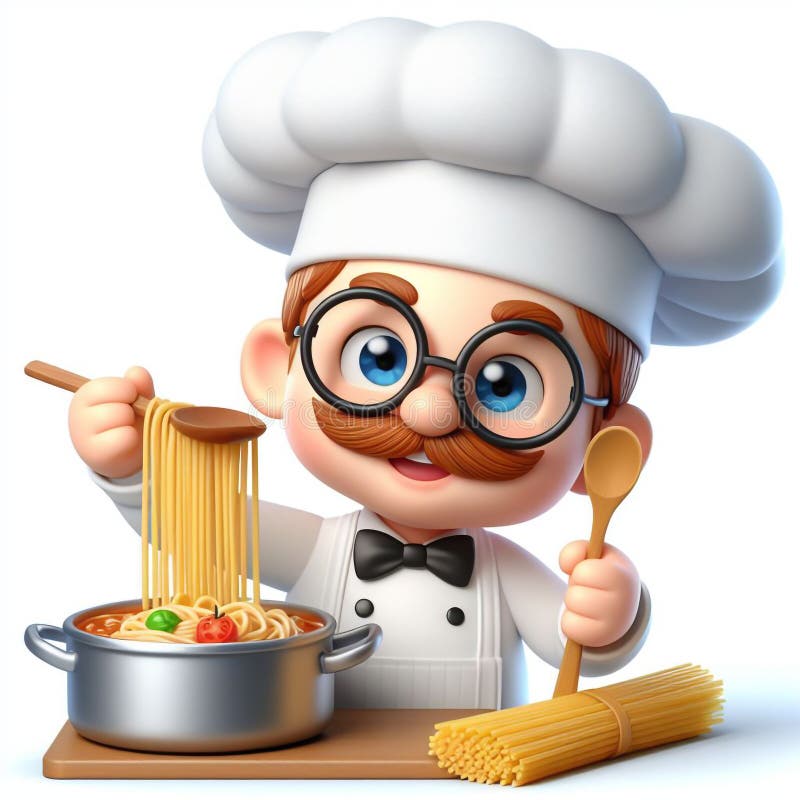 Funny Cartoon of Chef Cooking Stock Illustration - Illustration of ...