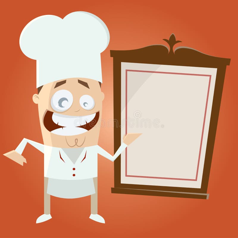 Funny cartoon chef stock illustration. Illustration of food - 32003539