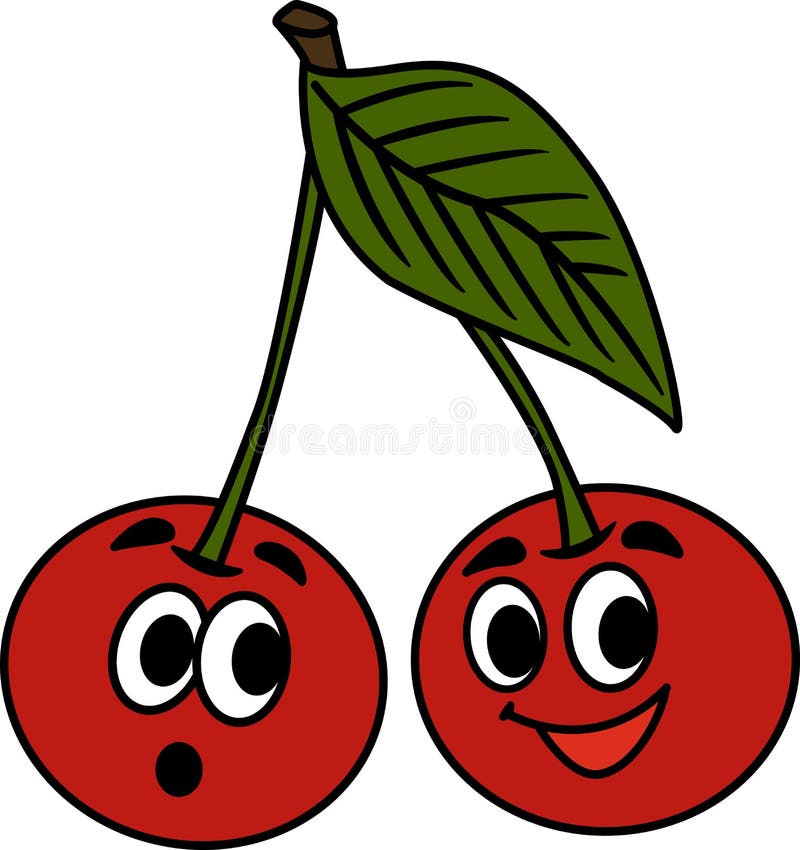 Funny cartoon cherries. stock vector. Illustration of clip - 266327942