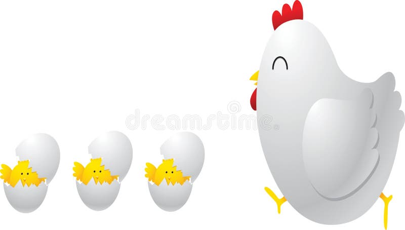 Funny Cartoon Chicks in the Garden Stock Illustration - Illustration of ...