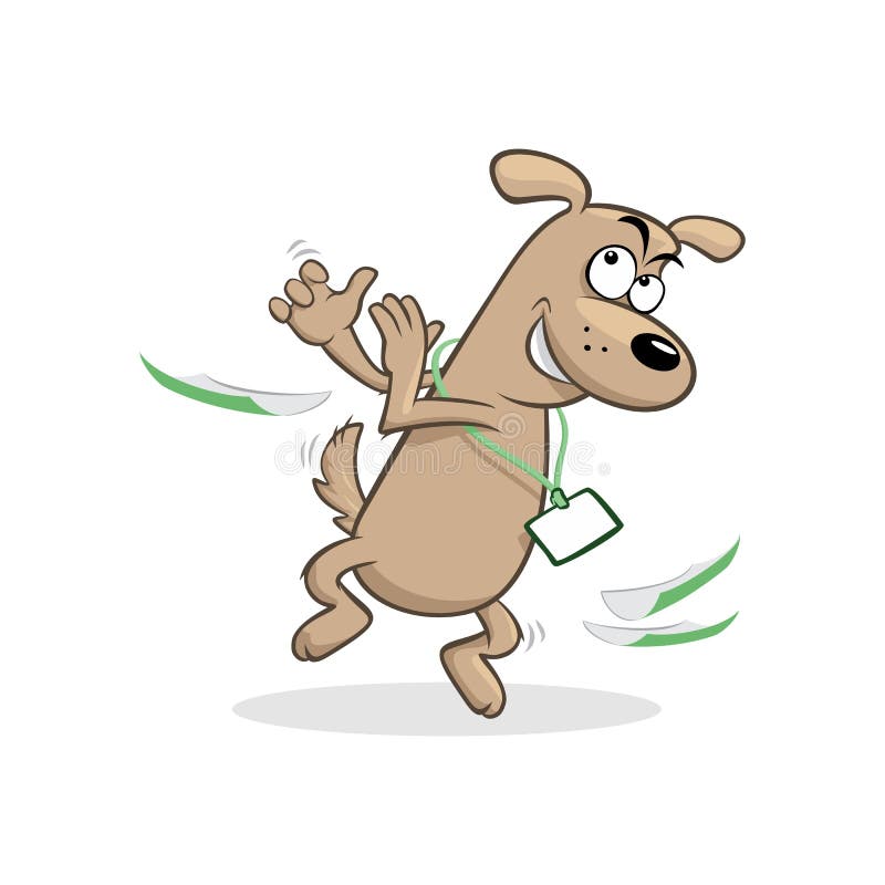 Funny Clapping Dog with Badge Vector Illustration Stock Vector ...