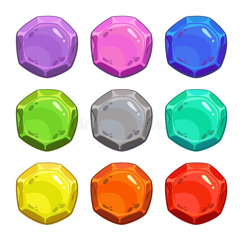 Funny Cartoon Colorful Vector Buttons Stock Vector - Illustration of ...