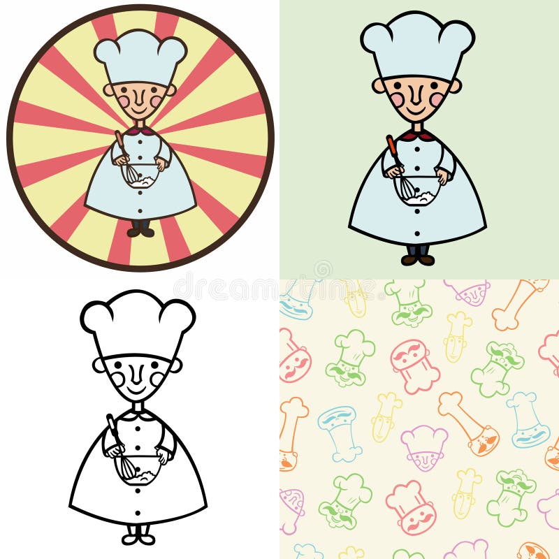 Funny cartoon cook stock vector. Illustration of fork - 126793790