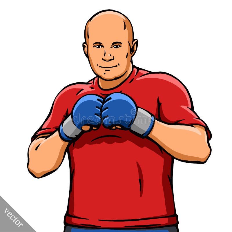 Funny Cartoon Cool MMA Fighter Illustration Stock Vector - Illustration ...
