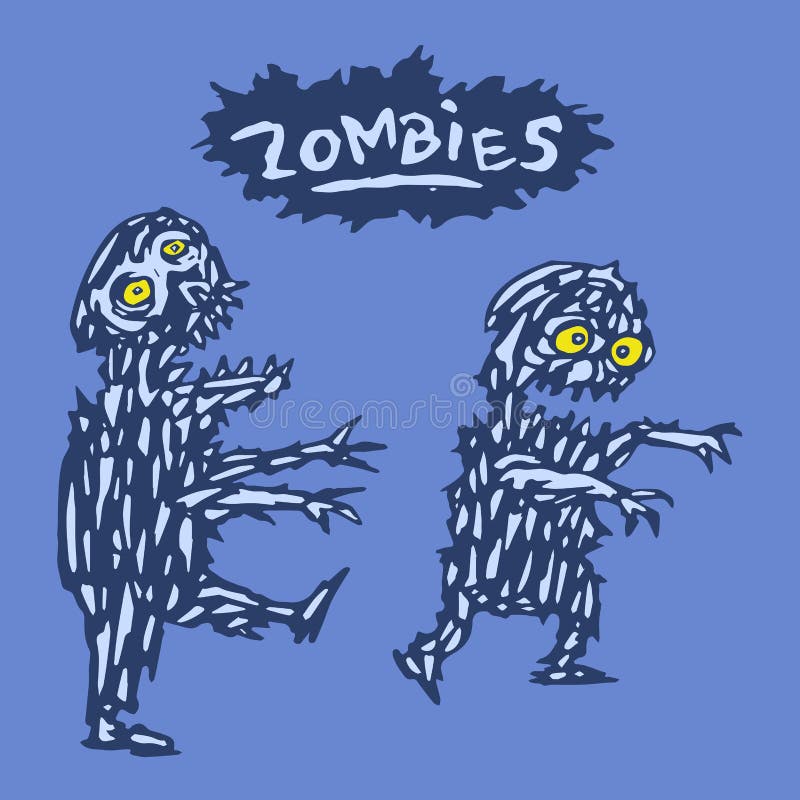 Funny Cartoon Cool Zombies. Vector Illustration. Stock Vector ...
