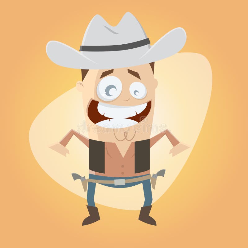 Funny cartoon cowboy stock vector. Illustration of duel - 48891010